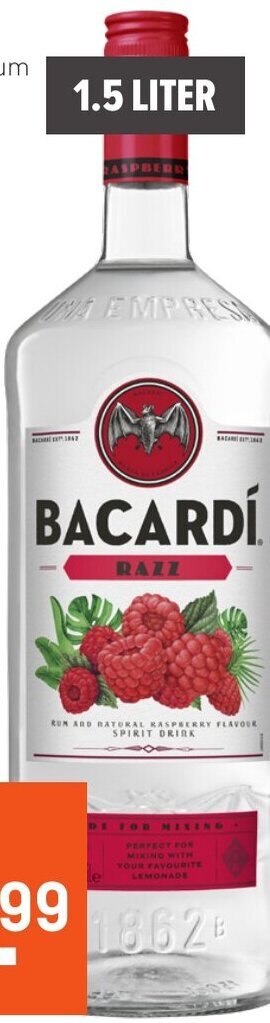 Bacardi Razz Flavoured Rum 1.5 Liter aanbieding bij Gall & Gall