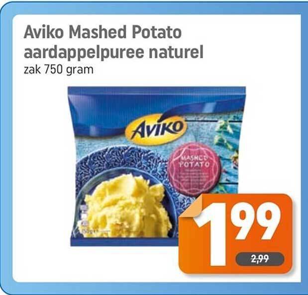 Aviko mashed potato aardappelpuree naturel aanbieding bij Dagwinkel