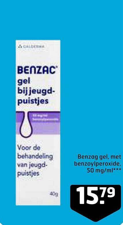 Benzag gel met benzoylperoxide 50 mg-ml aanbieding bij Trekpleister