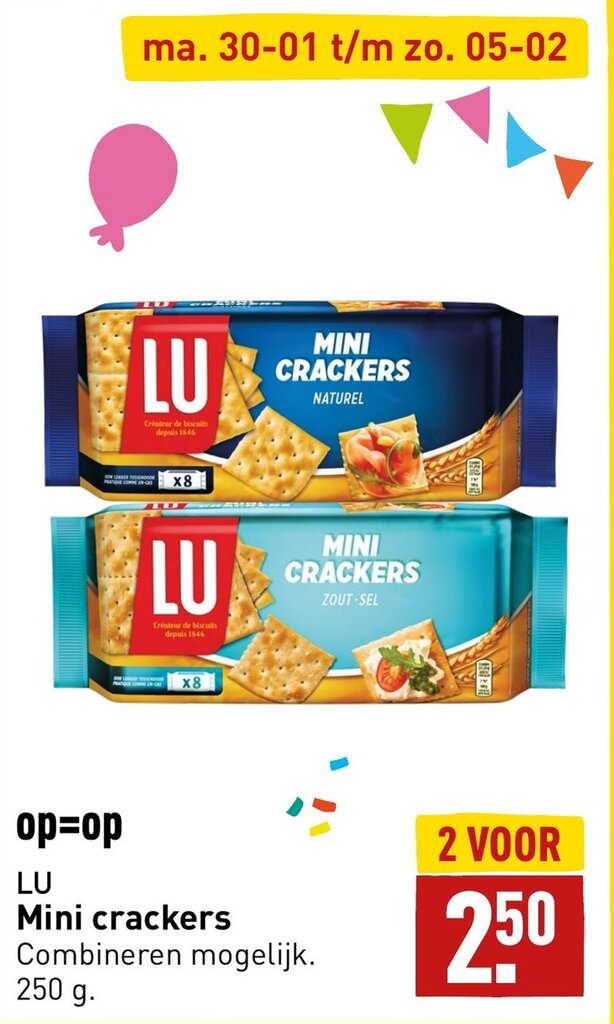 Lu mini crackers 250g aanbieding bij ALDI