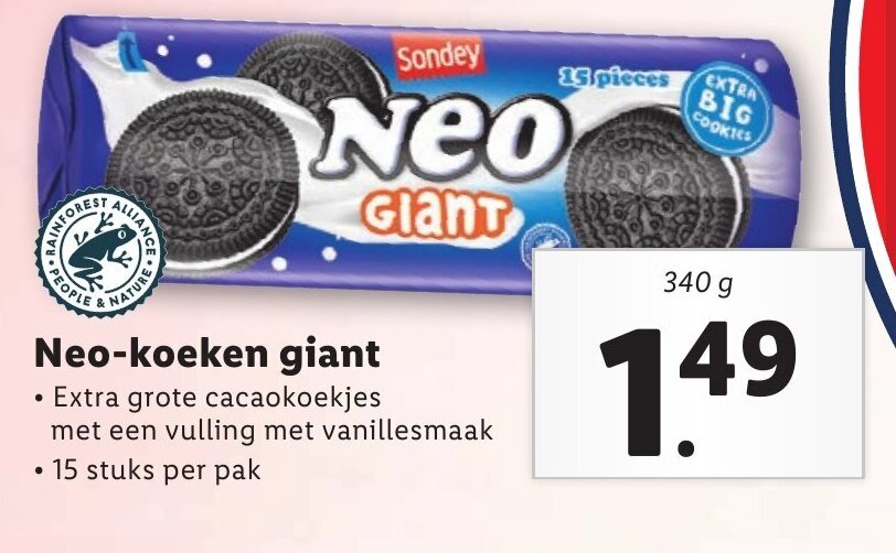 Neo-koeken giant 340g aanbieding bij Lidl