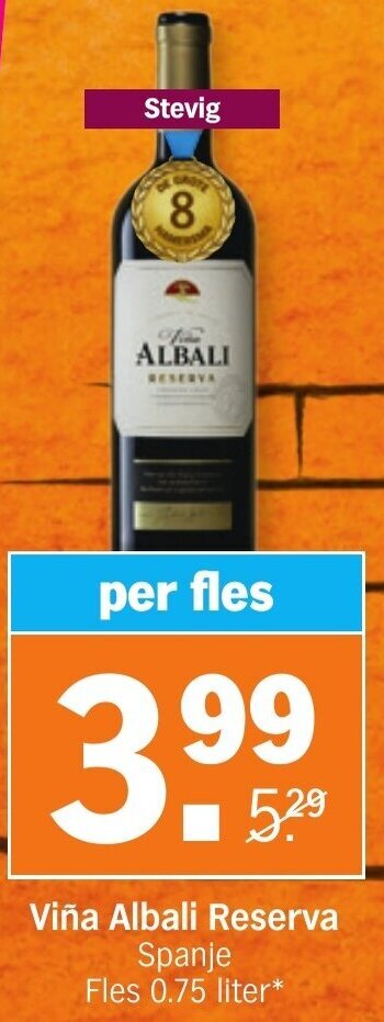 Viña Albali resera 0,75 liter per fles aanbieding bij Albert Heijn