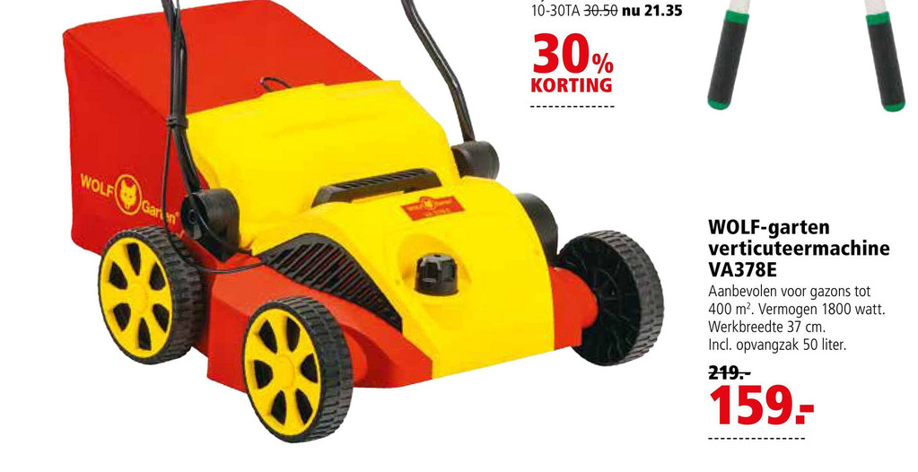 WOLF-garten verticuteermachine VA378E. incl opvangzak 50 liter ...
