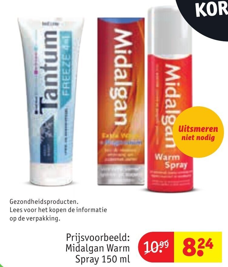 Prijsvoorbeeld: midalgan warm spray 150 ml aanbieding bij Kruidvat