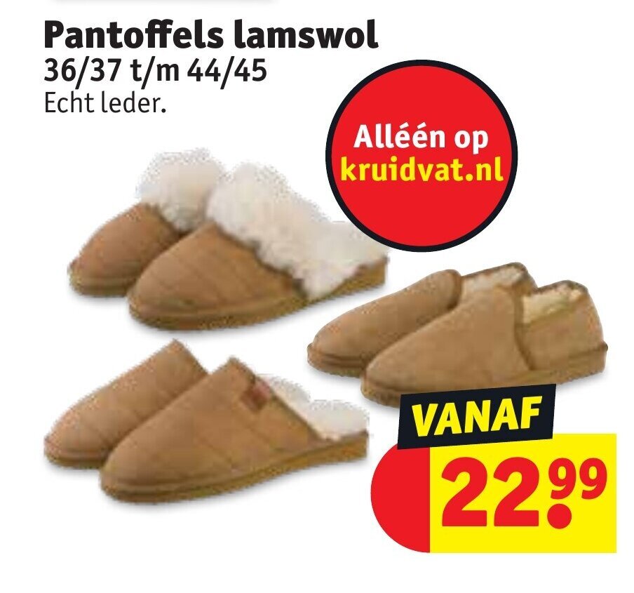 Pantoffels lamswol aanbieding bij Kruidvat