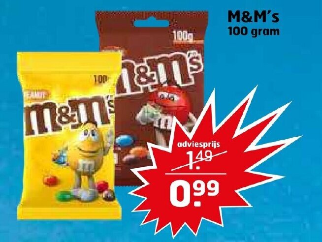 M&M's 100g aanbieding bij Trekpleister