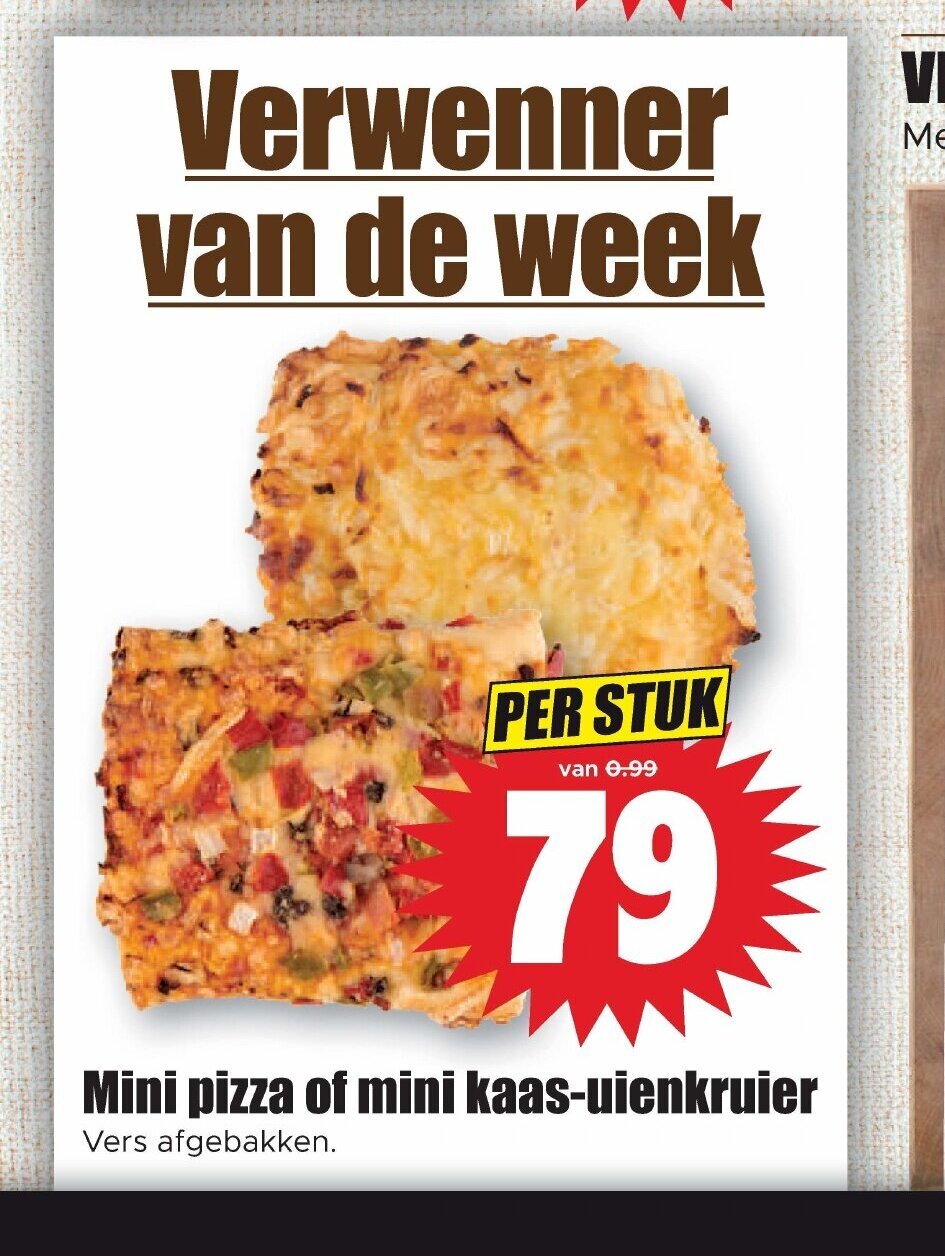 Mini pizza of mini kaas-uienkruier aanbieding bij Dirk