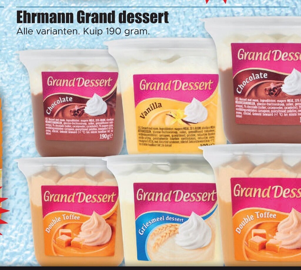 Ehrmann Grand dessert 190 gram aanbieding bij Dirk