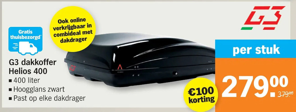 G3 dakkoffer helios 400 aanbieding bij Albert Heijn