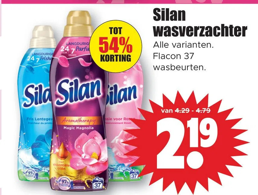 Silan wasverzachter aanbieding bij Dirk