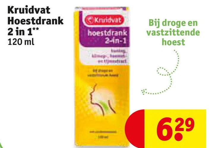 Kruidvat hoestdrank 2 in 1** aanbieding bij Kruidvat