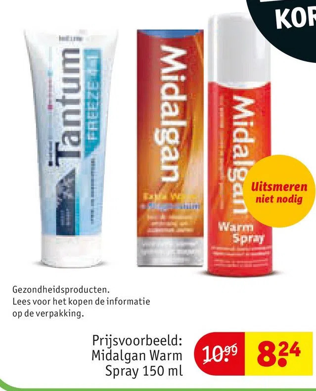 Midalgan warm spray 150 ml aanbieding bij Kruidvat