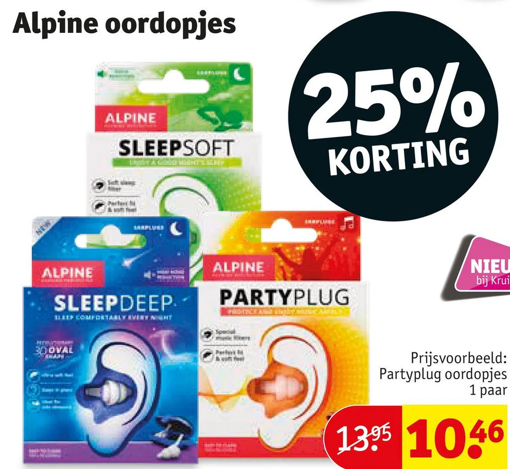 Alpine oordopjes aanbieding bij Kruidvat