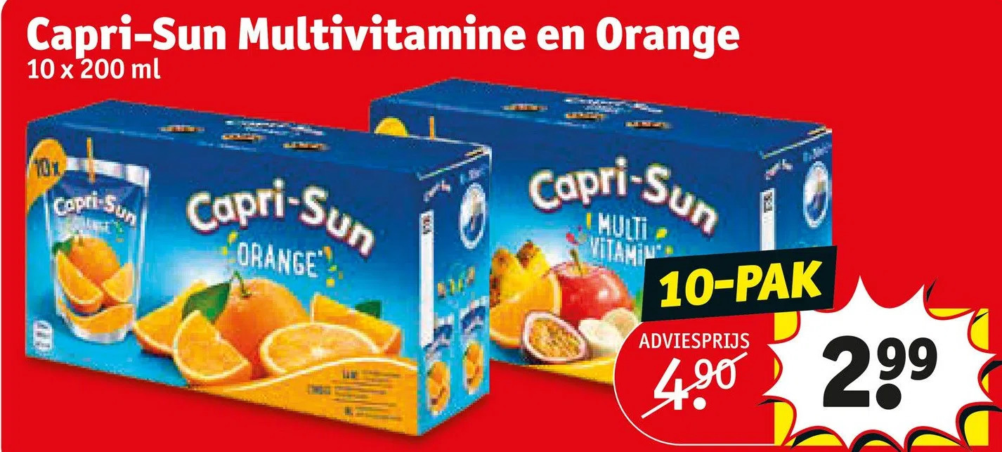 Capri-sun multivitamine en orange aanbieding bij Kruidvat
