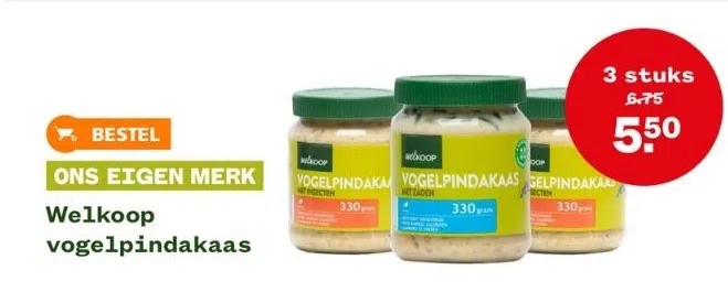 Vogelpindakaas aanbieding bij Welkoop