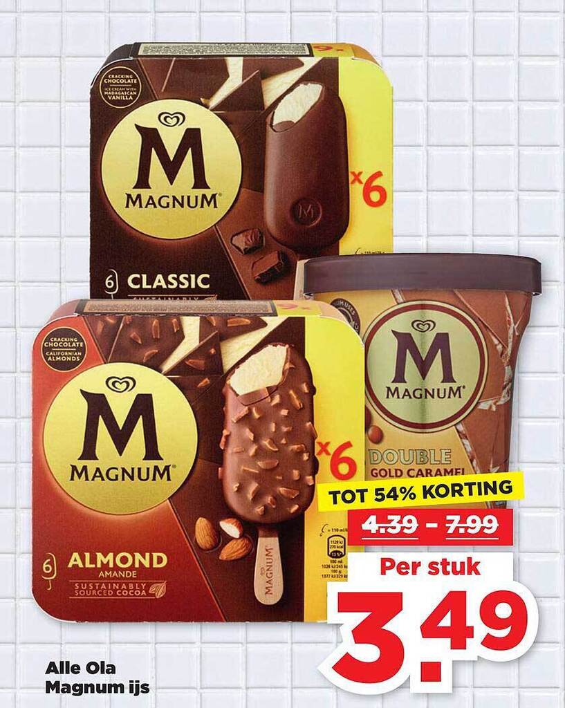 Alle ola magnum ijs aanbieding bij PLUS