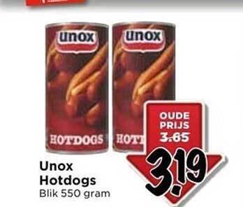 Unox hotdogs aanbieding bij Vomar Voordeelmarkt