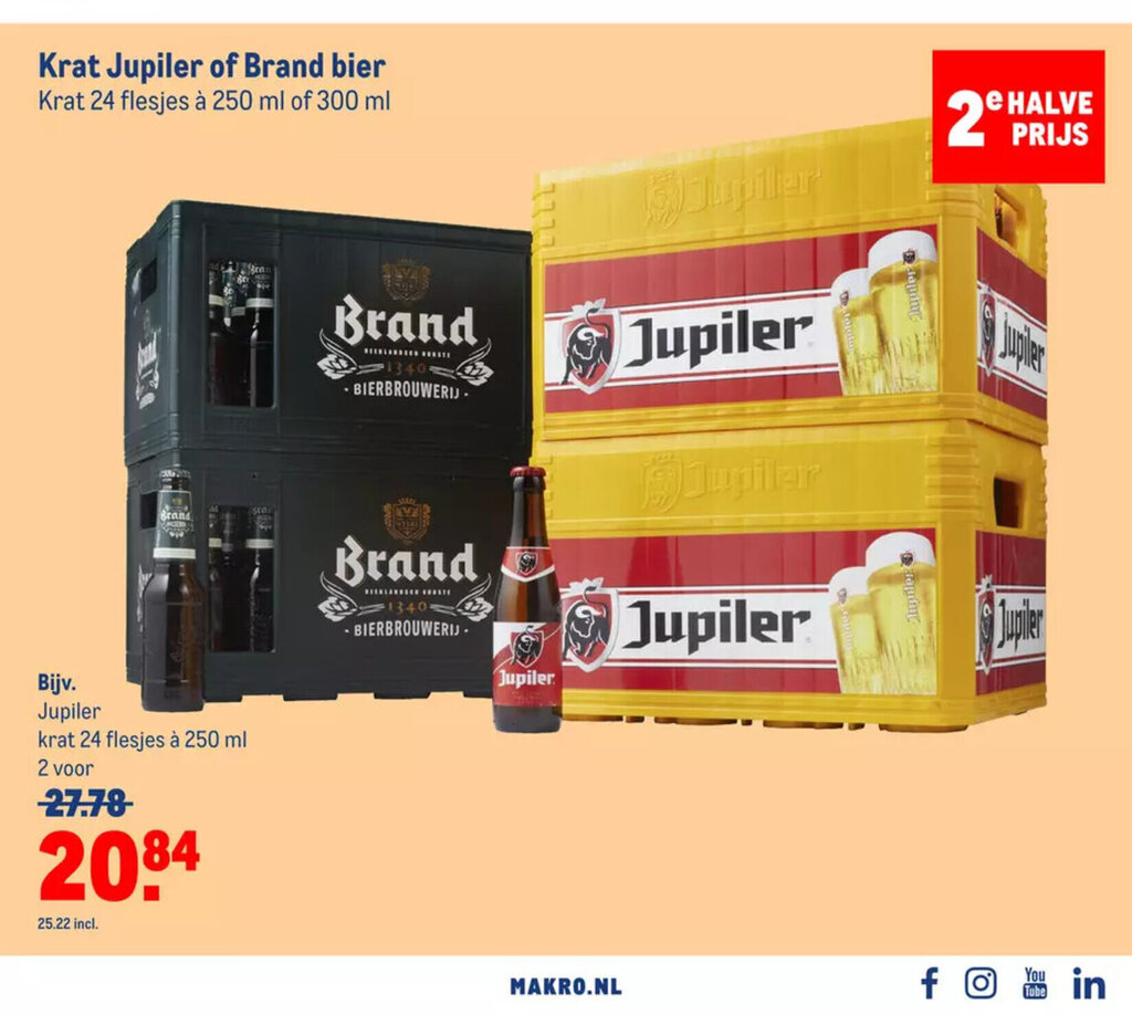 Krat Jupiler of Brand bier 24 flesjes a 250 ml of 300 ml aanbieding bij ... Krat Jupiler of Brand bier 24 flesjes a 250 ml of 300 ml aanbieding bij ...