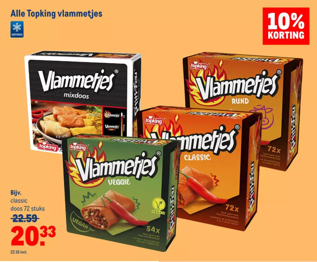 Alle Topking vlammetjes 72 stuks aanbieding bij Makro