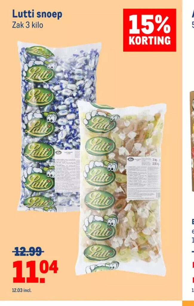 Lutti snoep 3 kilo aanbieding bij Makro