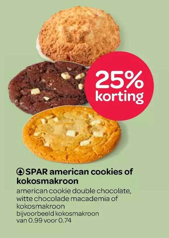 Spar american cookies of kokosmakroon aanbieding bij Spar