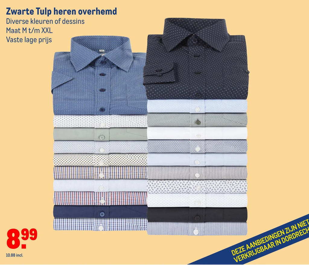 Zwarte tulp heren overhemd aanbieding bij Makro