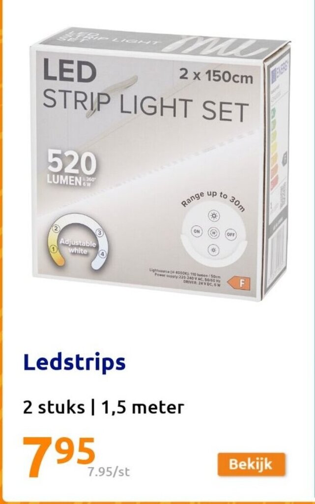 Ledstrips 1.5 meter aanbieding bij Action