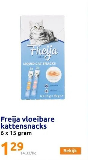 Freija vloeibare kattensnacks aanbieding bij Action