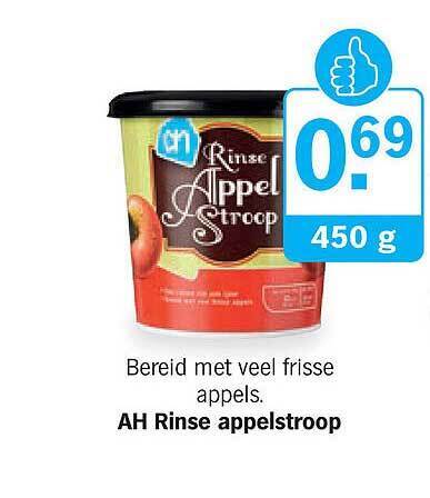 AH Rinse appelstroop 450g aanbieding bij Albert Heijn