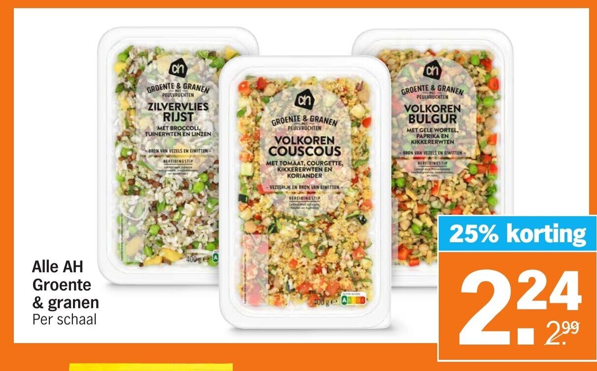 Alle AH groente & granen aanbieding bij Albert Heijn