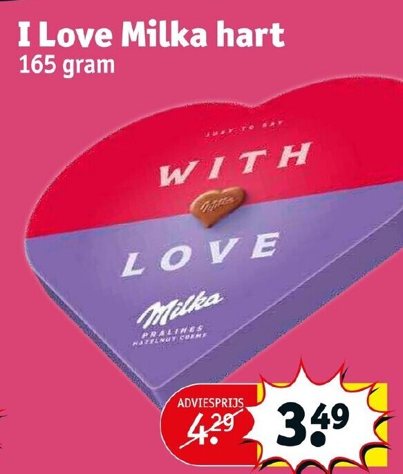I love milka hart 165g aanbieding bij Kruidvat