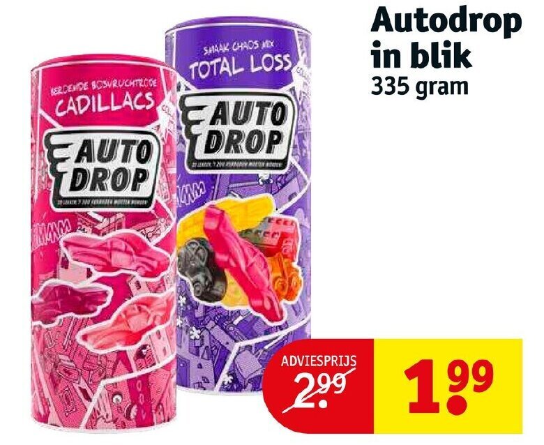 Autodrop in blik 335g aanbieding bij Kruidvat