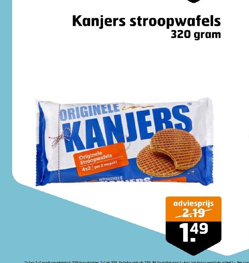Kanjers stroopwafels 320 gram aanbieding bij Trekpleister