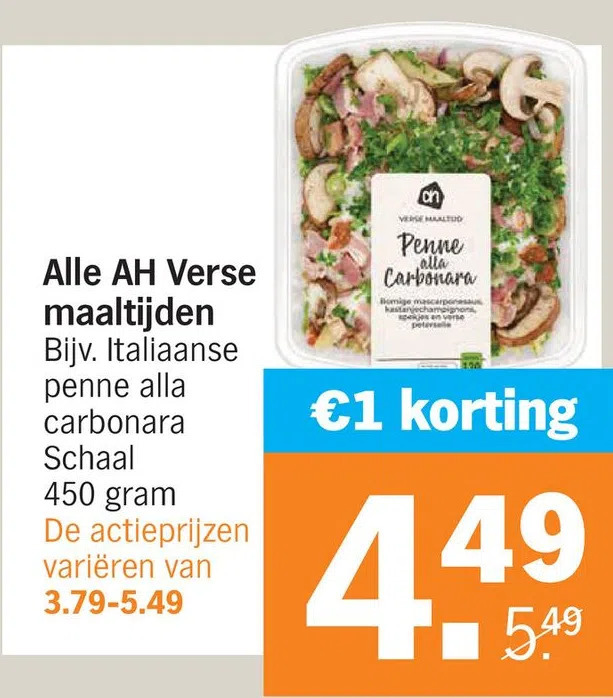 Alle ah verse maaltijden aanbieding bij Albert Heijn