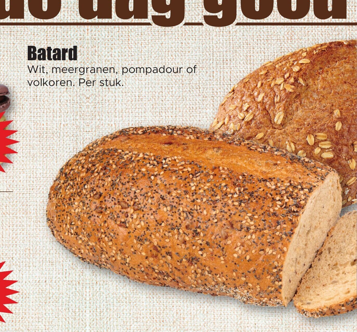 Batard wit, meergranen, pompadour of volkoren per stuk aanbieding bij Dirk