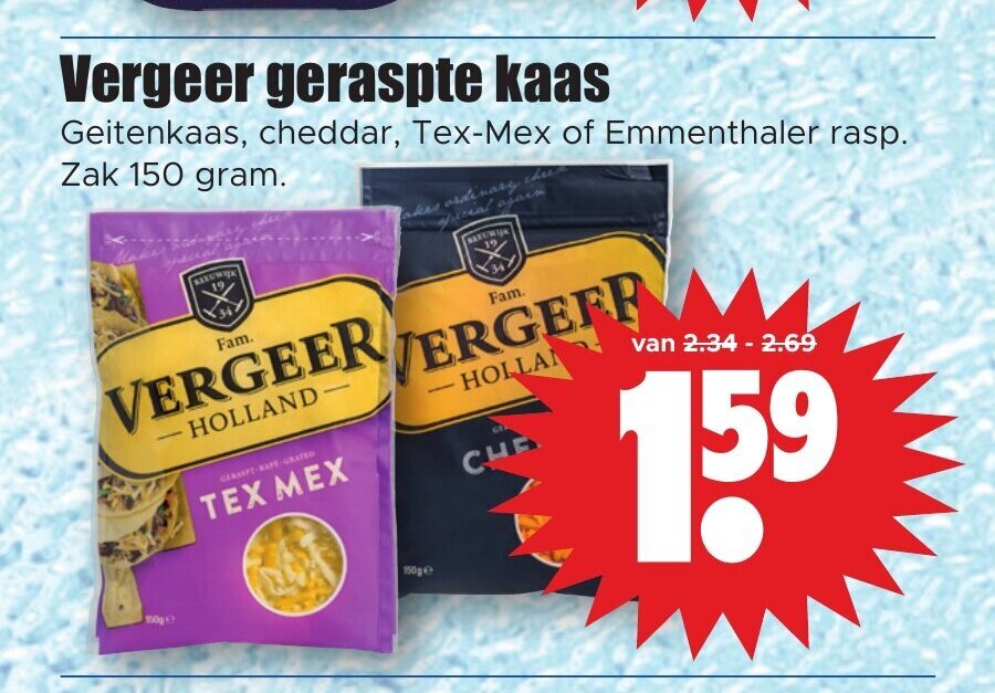 Vergeer geraspte kaas Geitenkaas, cheddar, Tex-Mex of Emmenthaler rasp ...