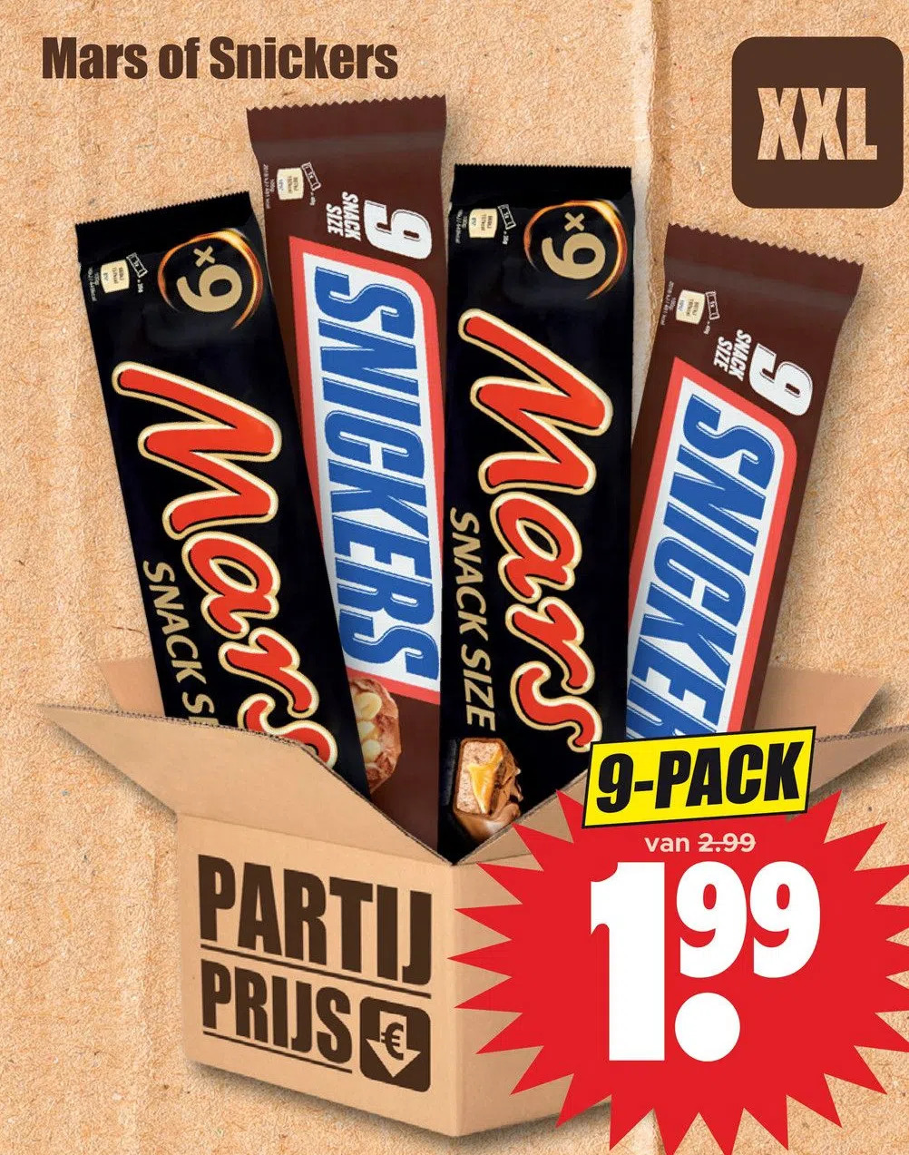 Mars of snickers aanbieding bij Dirk