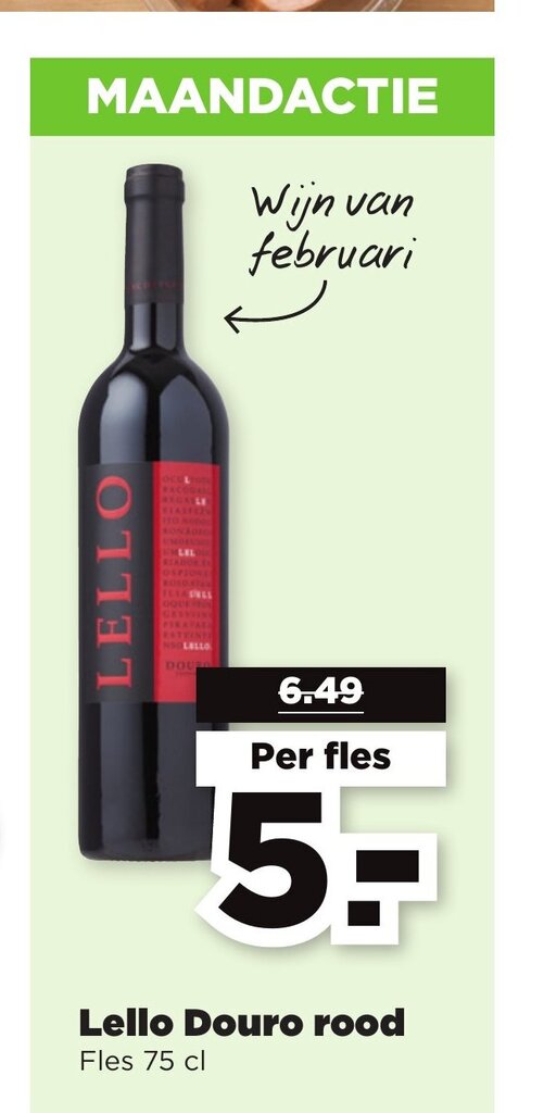 Lello Douro rood fles 75 cl aanbieding bij PLUS