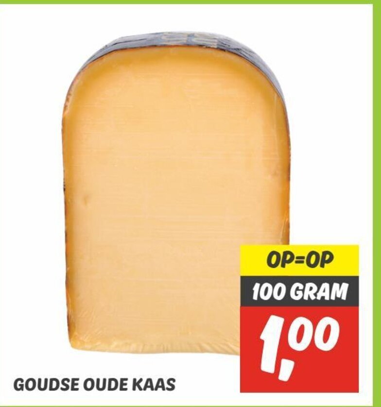 Goudse oude kaas 100 gram aanbieding bij Dekamarkt