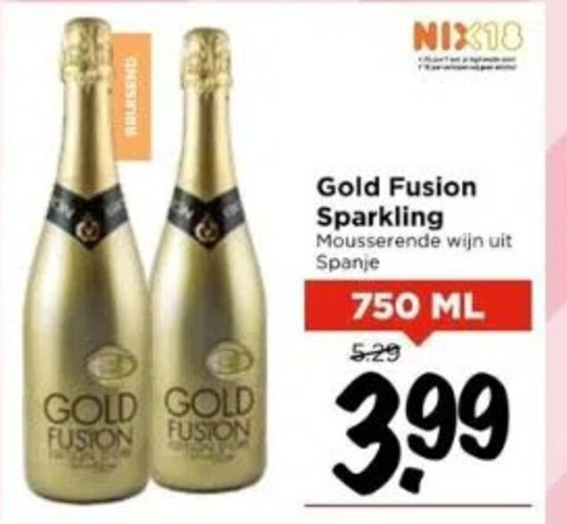 Gold Fusion Sparkling 750 ml aanbieding bij Vomar