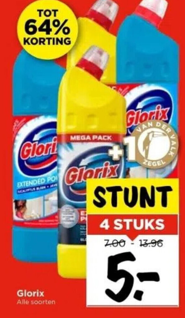 Glorix 4 stuks aanbieding bij Vomar Voordeelmarkt