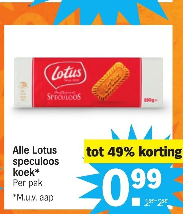 Alle Lotus speculoos koek aanbieding bij Albert Heijn