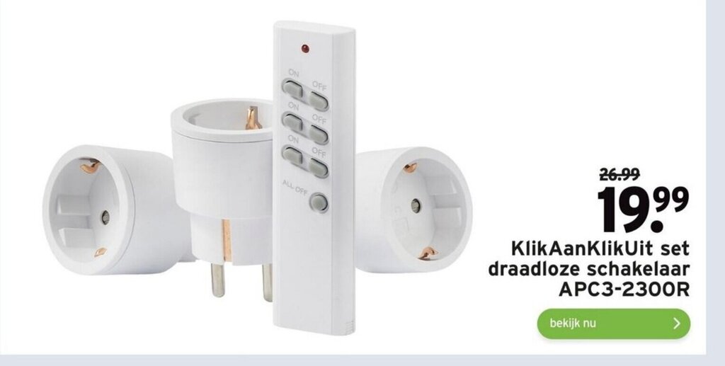 klikAanKlikUit set draadloze schakelaar APC3-2300R aanbieding bij GAMMA