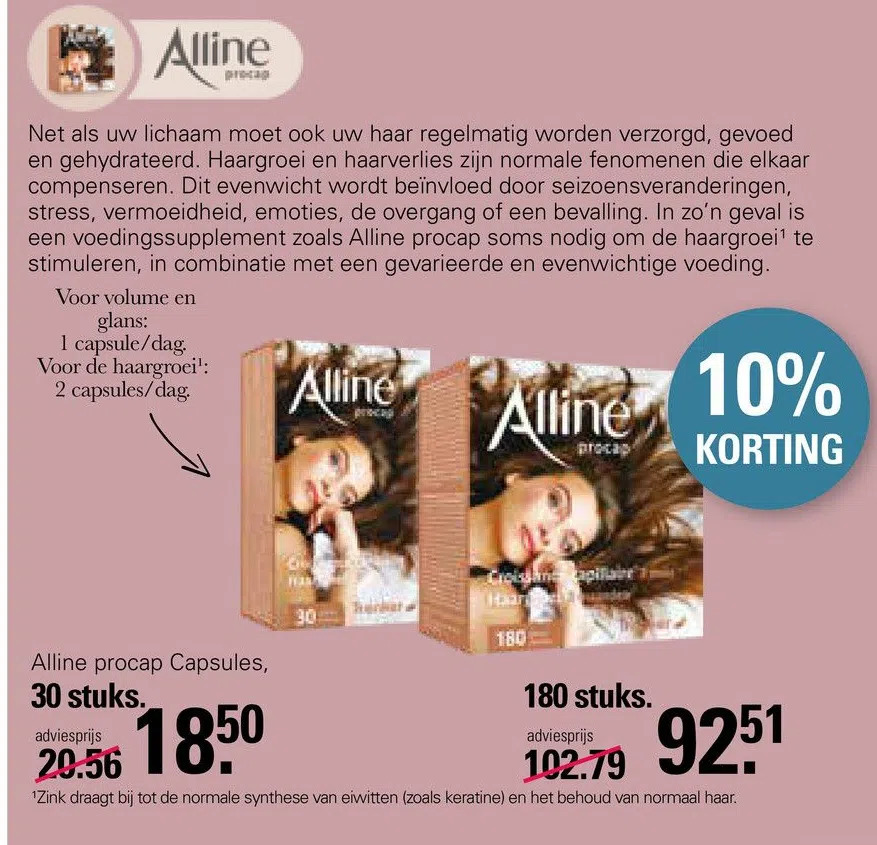 Alline procap capsules aanbieding bij De Online Drogist