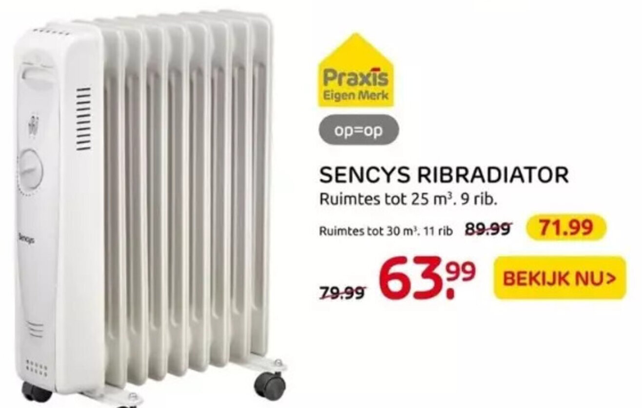 Sencys ribradiator aanbieding bij Praxis