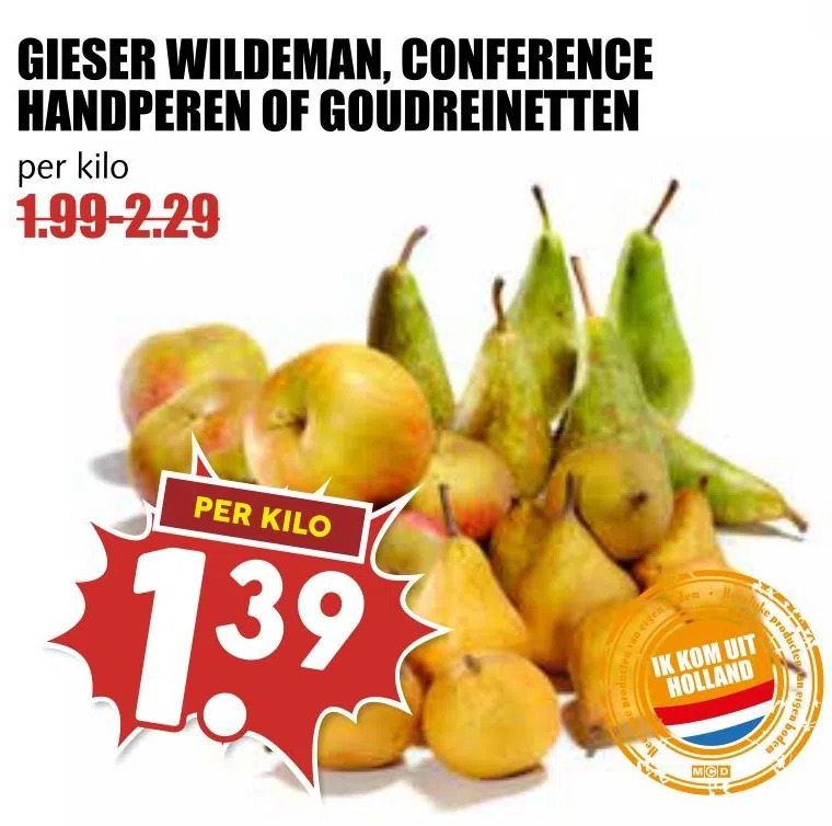 Gieser wildeman, conference handperen of goudreinetten aanbieding bij ...