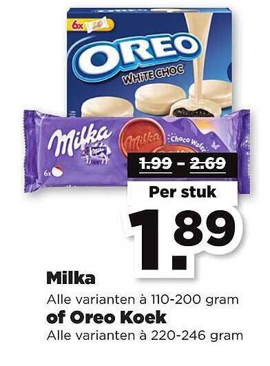 Milka of oreo koek aanbieding bij PLUS