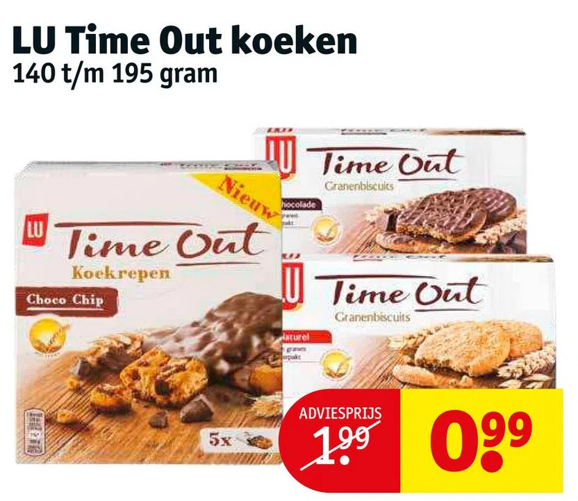 Lu time out koeken 140 t/m 195 gram aanbieding bij Kruidvat