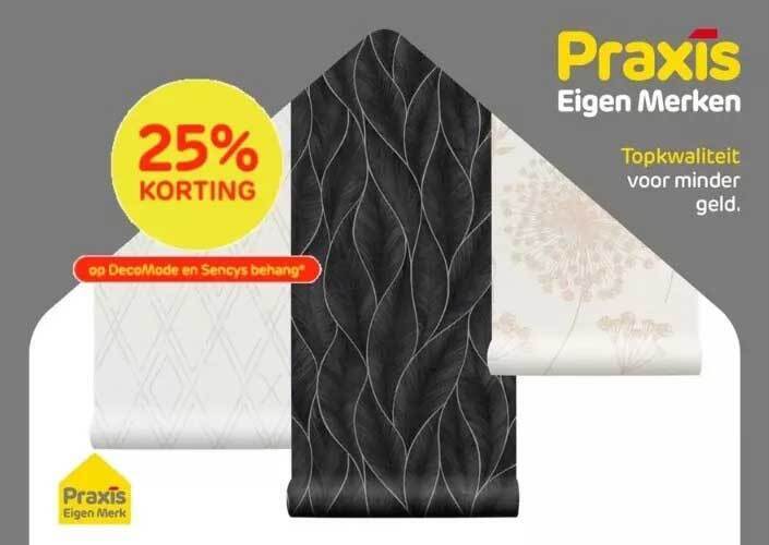 Op decomode en sencys behang aanbieding bij Praxis