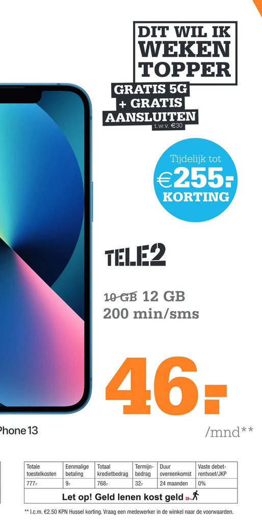 Iphone 13 128 gb tele2 aanbieding bij Telecombinatie